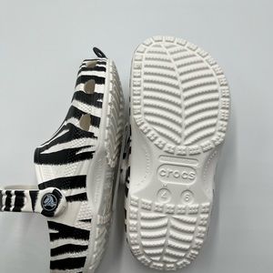 CROCS | Shoes | Crocs Classic Animal Print Zebra Clogs Sizes M4w6 M5w7 ...